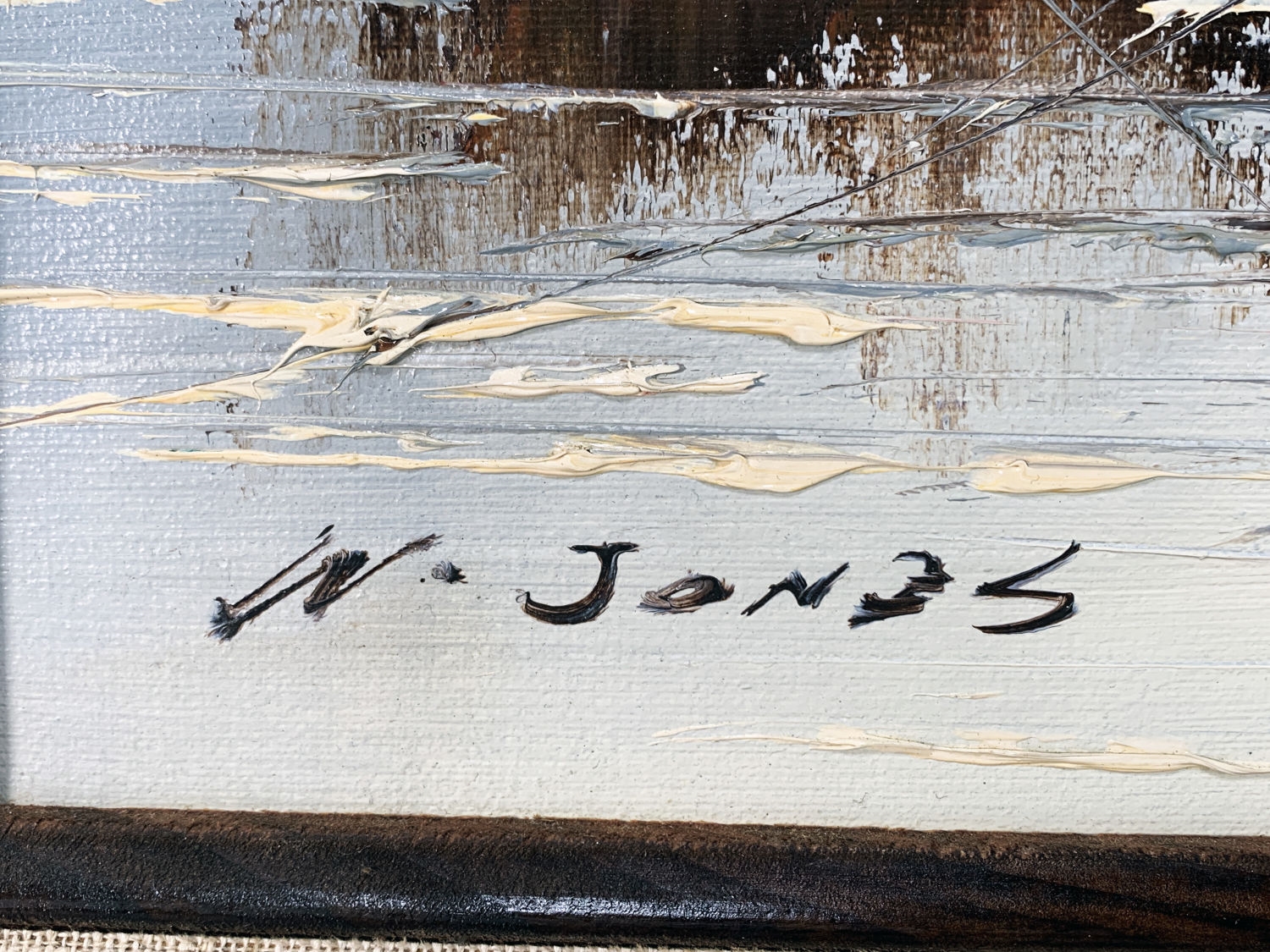 W. Jones | HARBOR PAINTING ON CANVAS SIGNED W. JONES | MutualArt