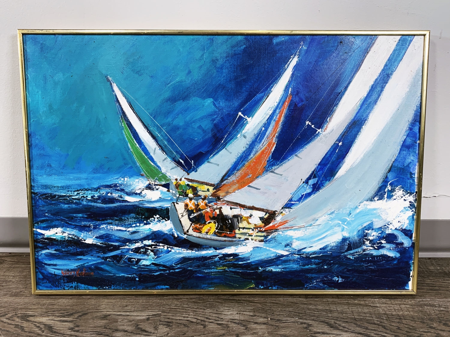 Kerry Hallam | KERRY HALLAM RACING OFF THE ISLAND PAINTING SIGNED ...