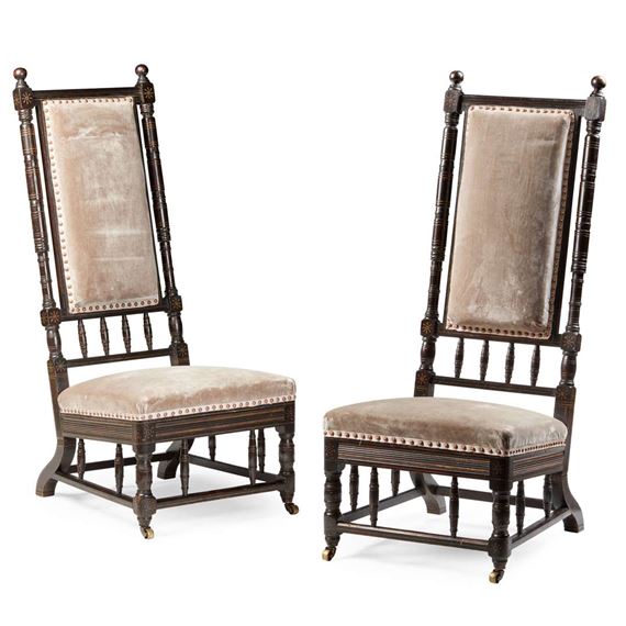 Daniel Cottier | PAIR OF AESTHETIC MOVEMENT DRAWING ROOM CHAIRS, CIRCA ...