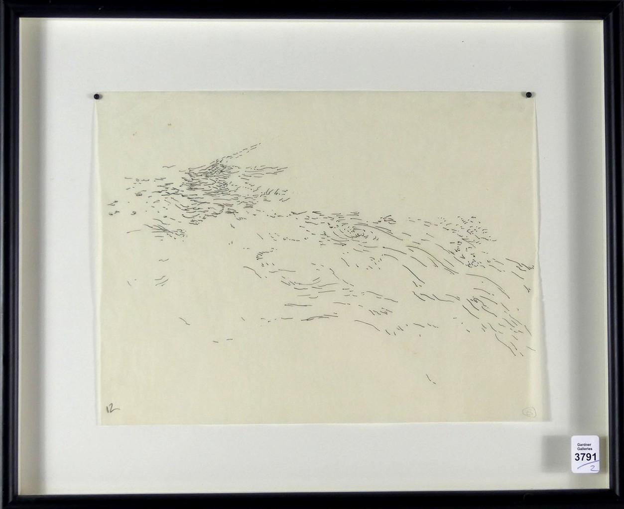 David Merritt | Two pen and ink drawings on paper by contemporary ...