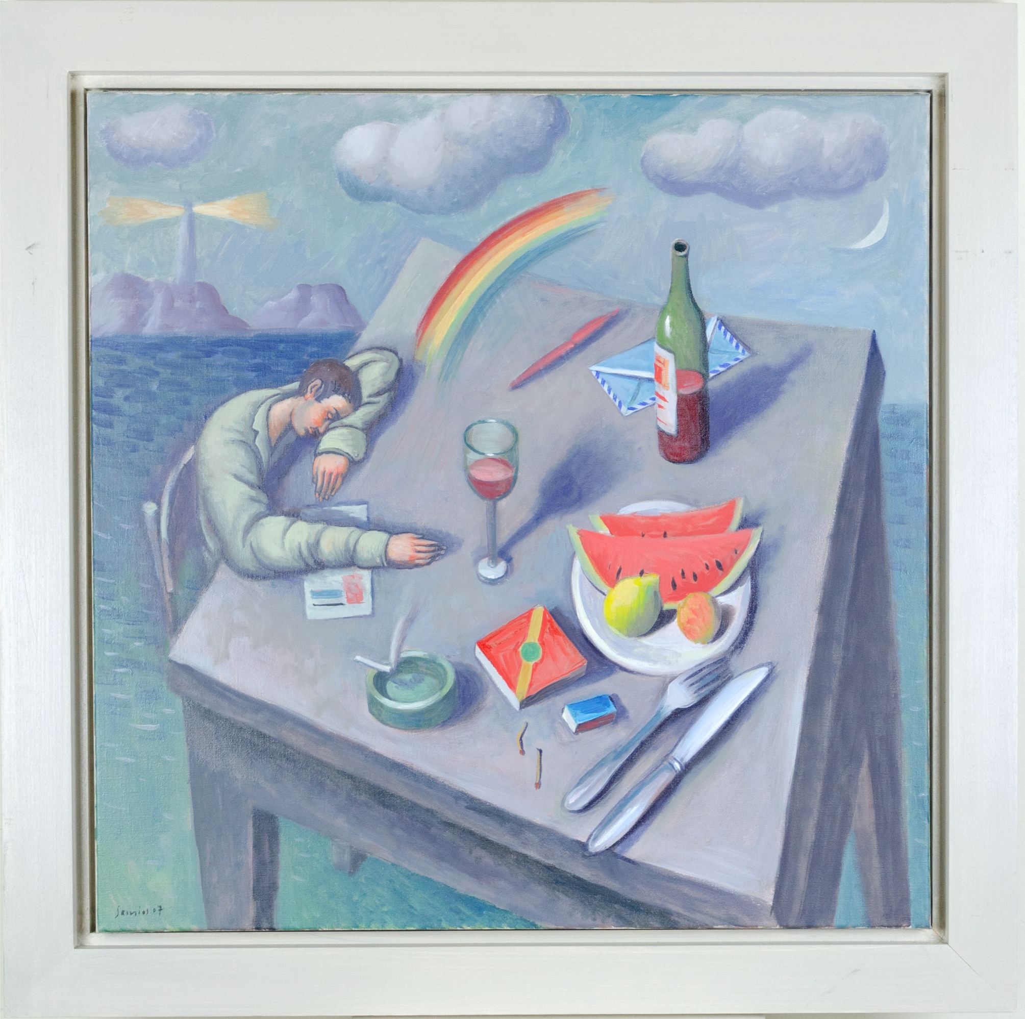 Pavlos Samios | Man resting on a table (2007) | MutualArt