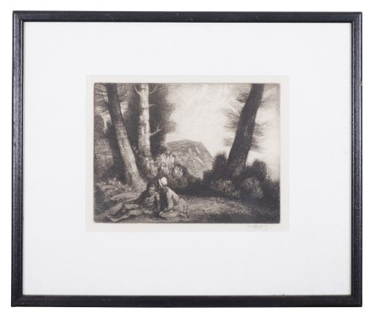 William Strang | Figure with Skull (1896) | MutualArt