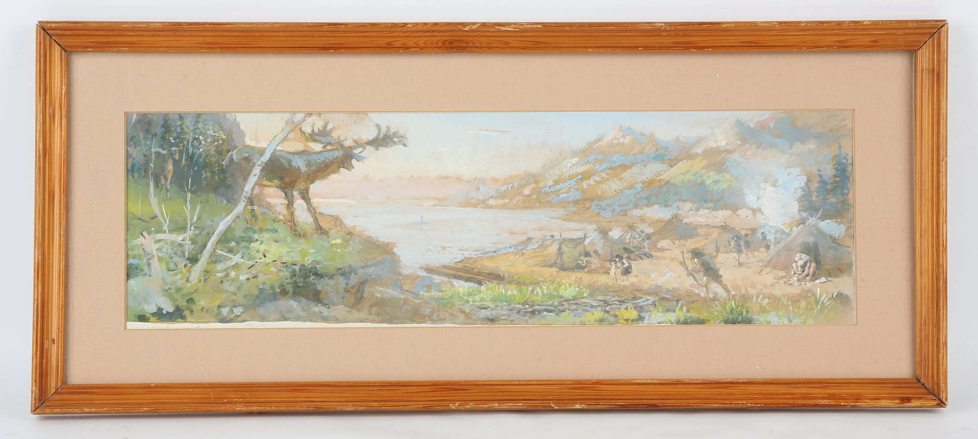 Raphael T. Roussel | Panoramic view of a Stone Age camp with stag on ...