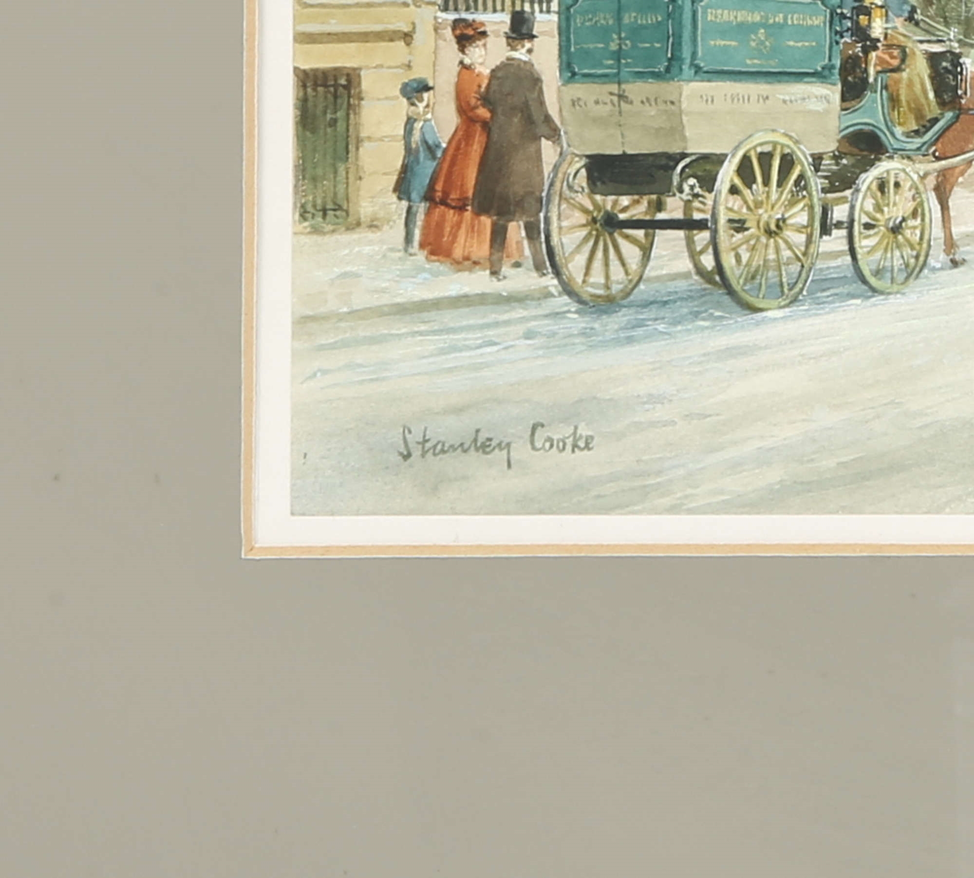 Stanley Cooke | Snowy street scene with figures | MutualArt