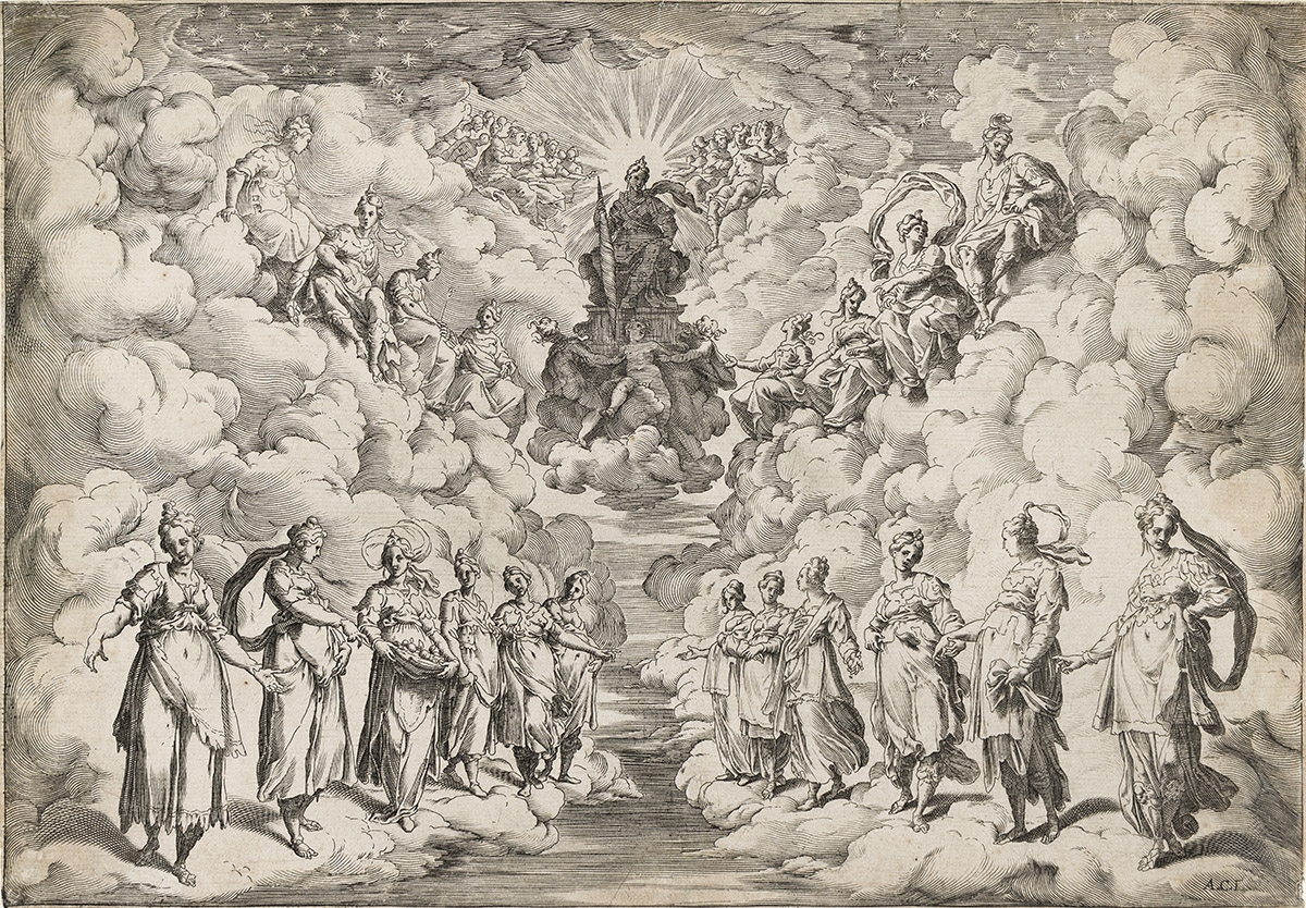 Agostino Carracci | Mercury and the Three Graces (1589 - 1592) | MutualArt