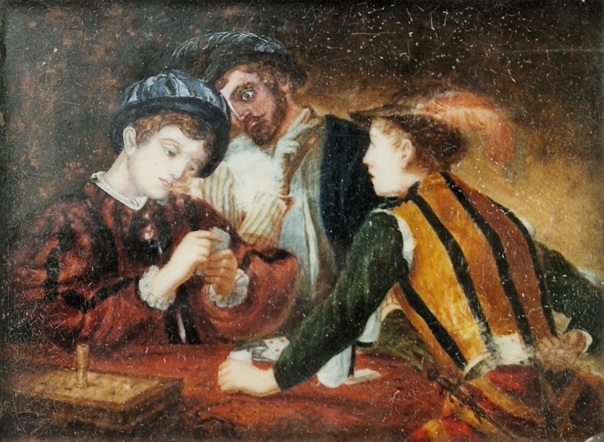 Caravaggio | 19th Century School The Card Players Watercolour on ivory ...