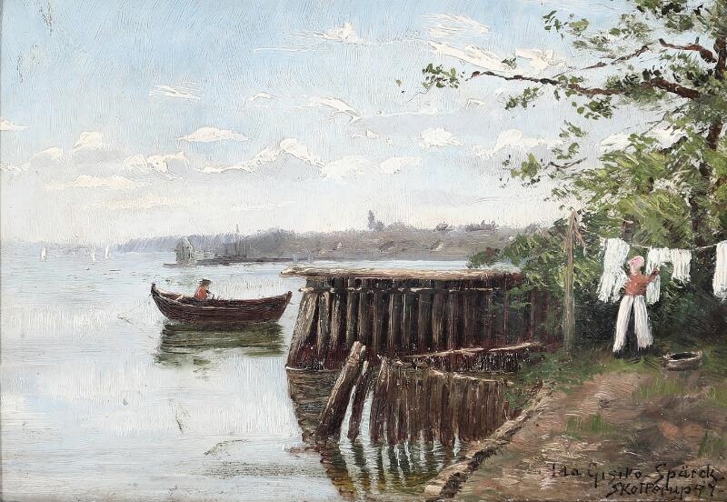 Ida Gisiko-Spärck | A view from Skotterup coast with a woman hanging up ...