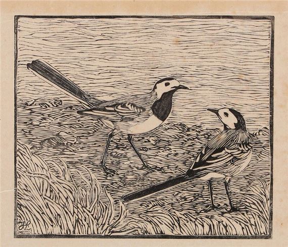 Johannes Larsen | Four compositions with bird motives (1870) | MutualArt