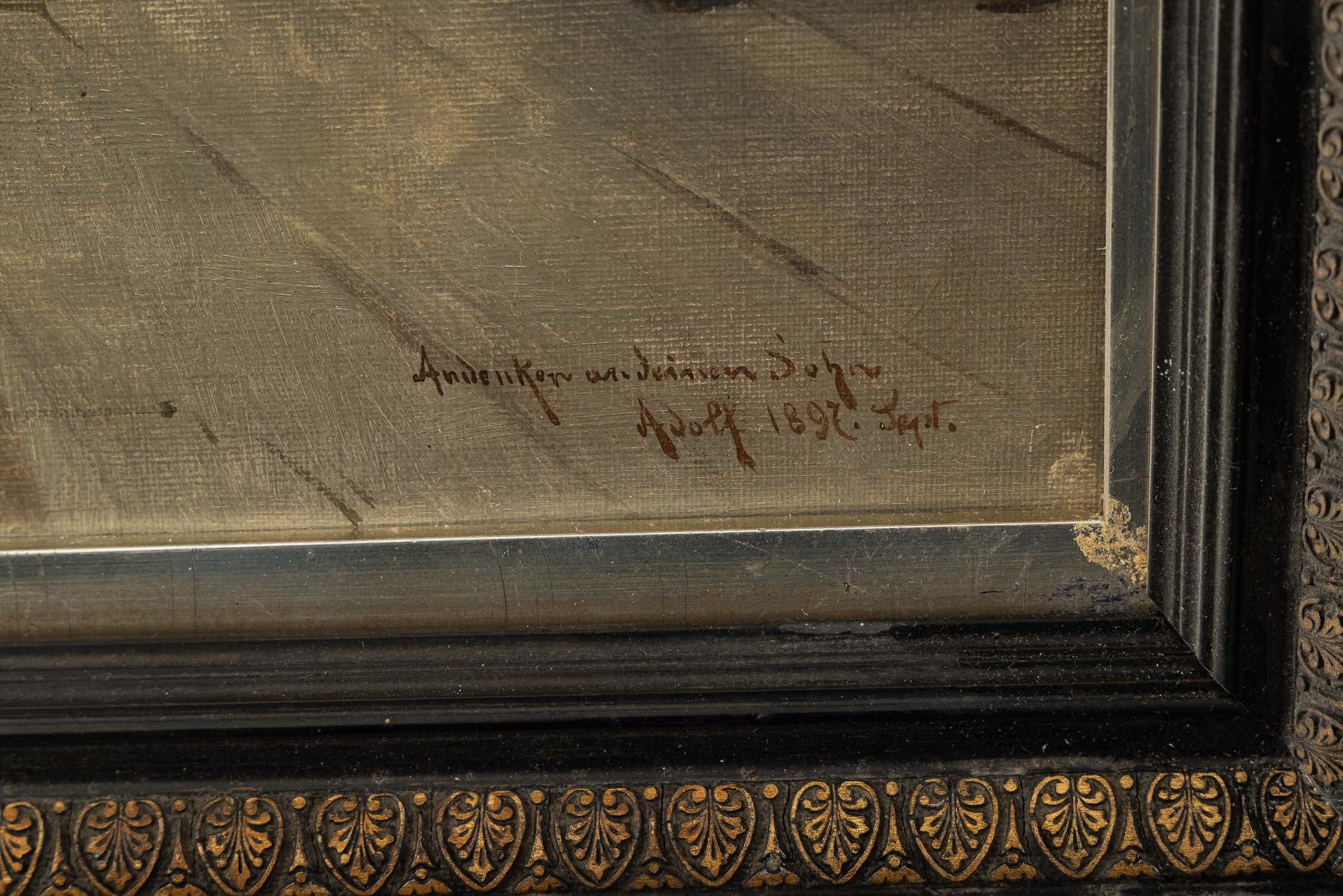 Adolf Raufer | interior with dedication | MutualArt