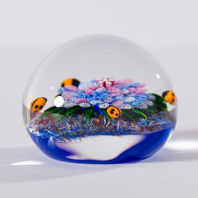 Debbie Tarsitano | Dahlia with Ladybugs Paperweight | MutualArt