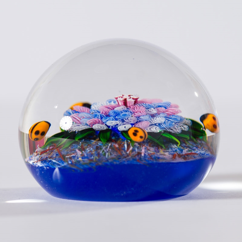 Debbie Tarsitano | Dahlia with Ladybugs Paperweight | MutualArt