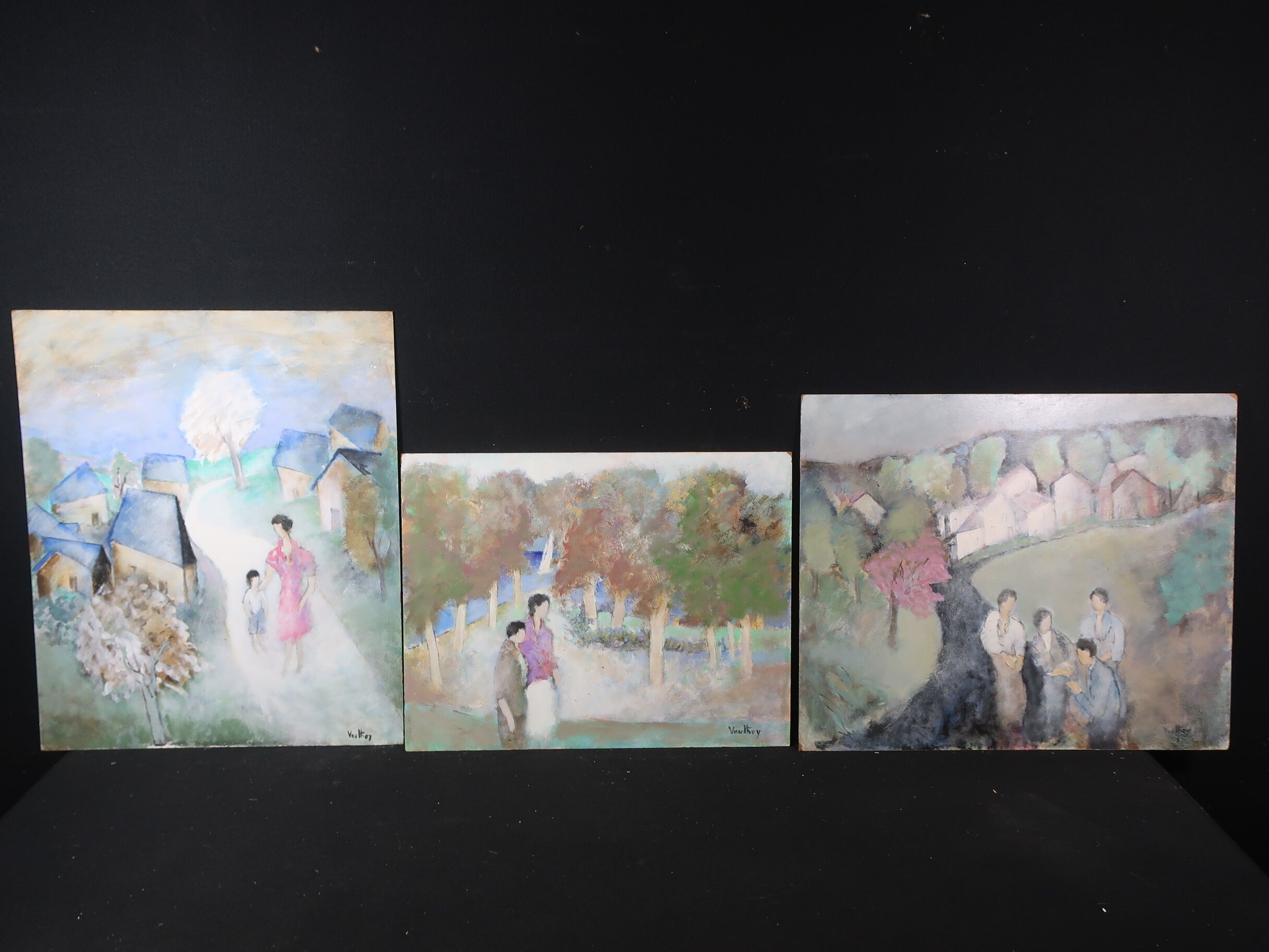 Pierre Vauthey | VAUTHEY. Paysages animés de personnages. Trois | MutualArt
