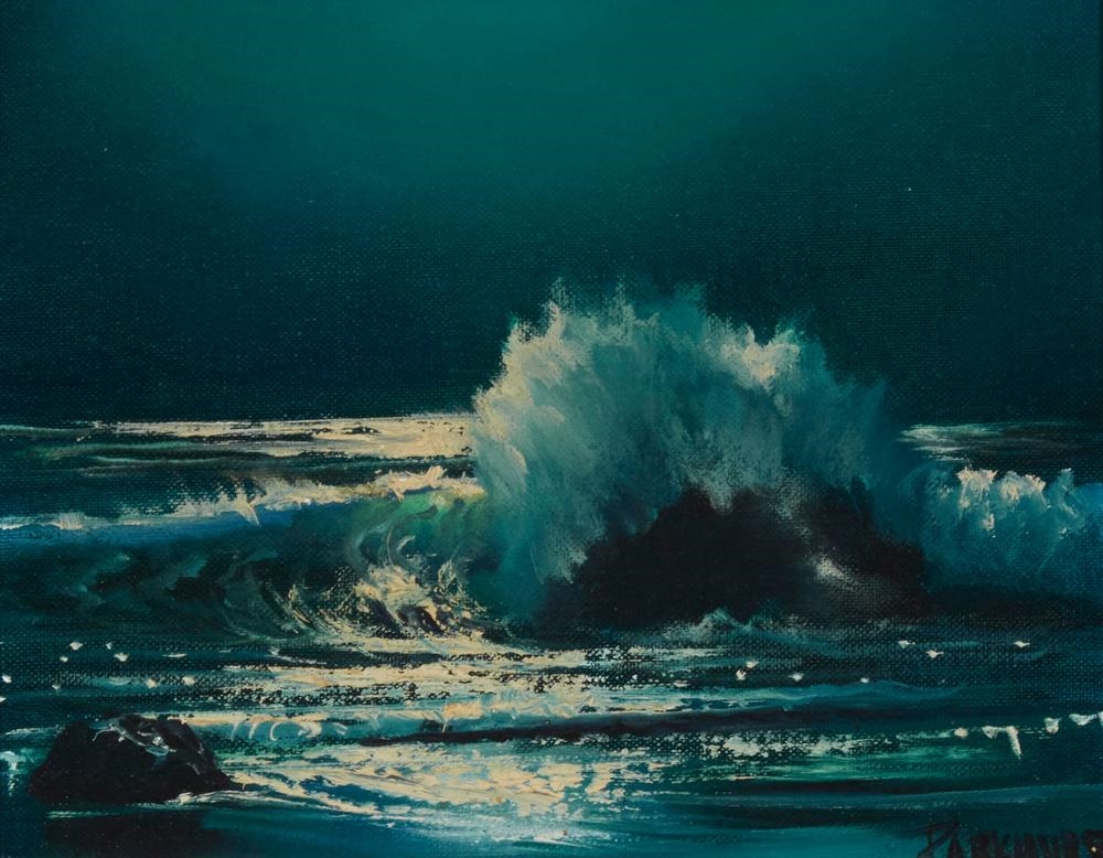 Violet Parkhurst | Wave at night | MutualArt