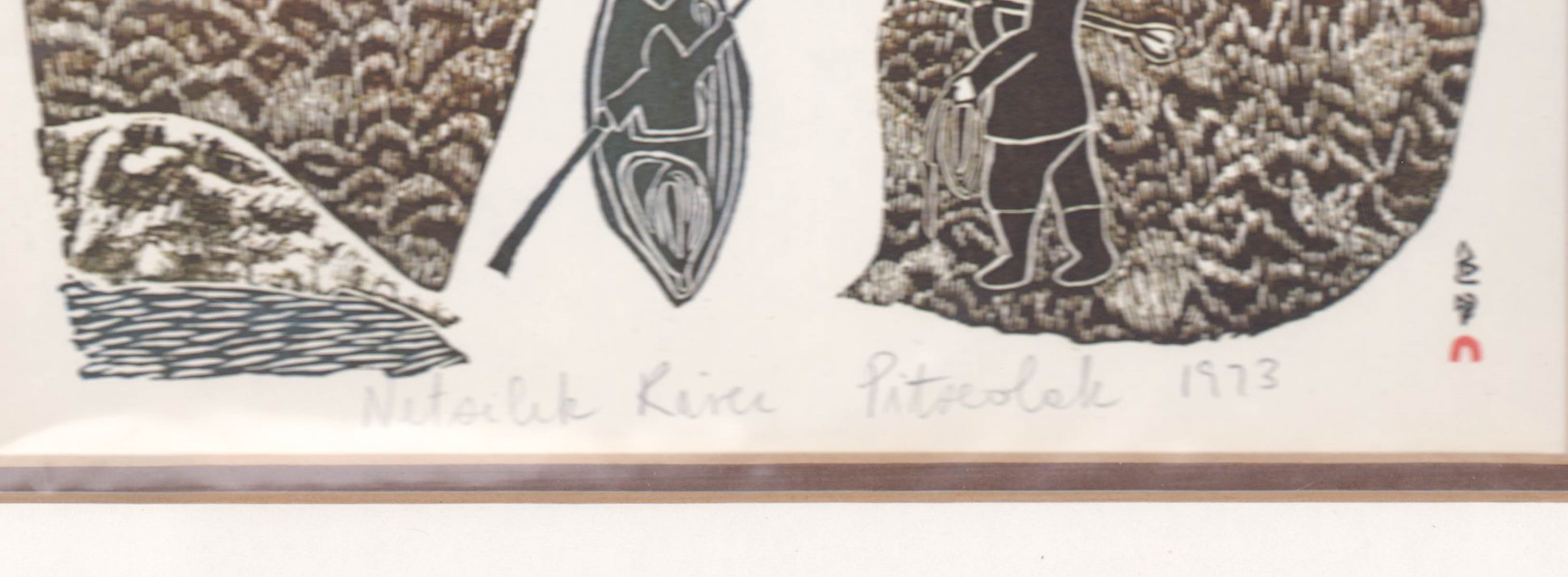 Pitseolak Ashoona | Pitseolak 'Netsilik River' Signed Print [Inuit ...