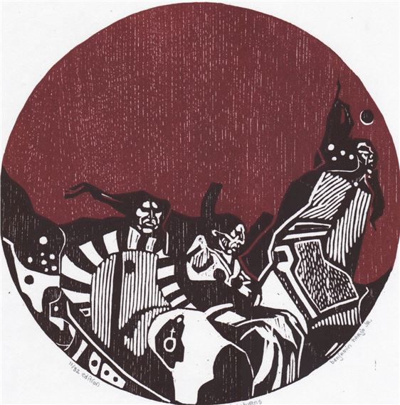 Benjamin Harjo Jr. | Benjamin Harjo Jr. Woodcut S/N [Native Art ...