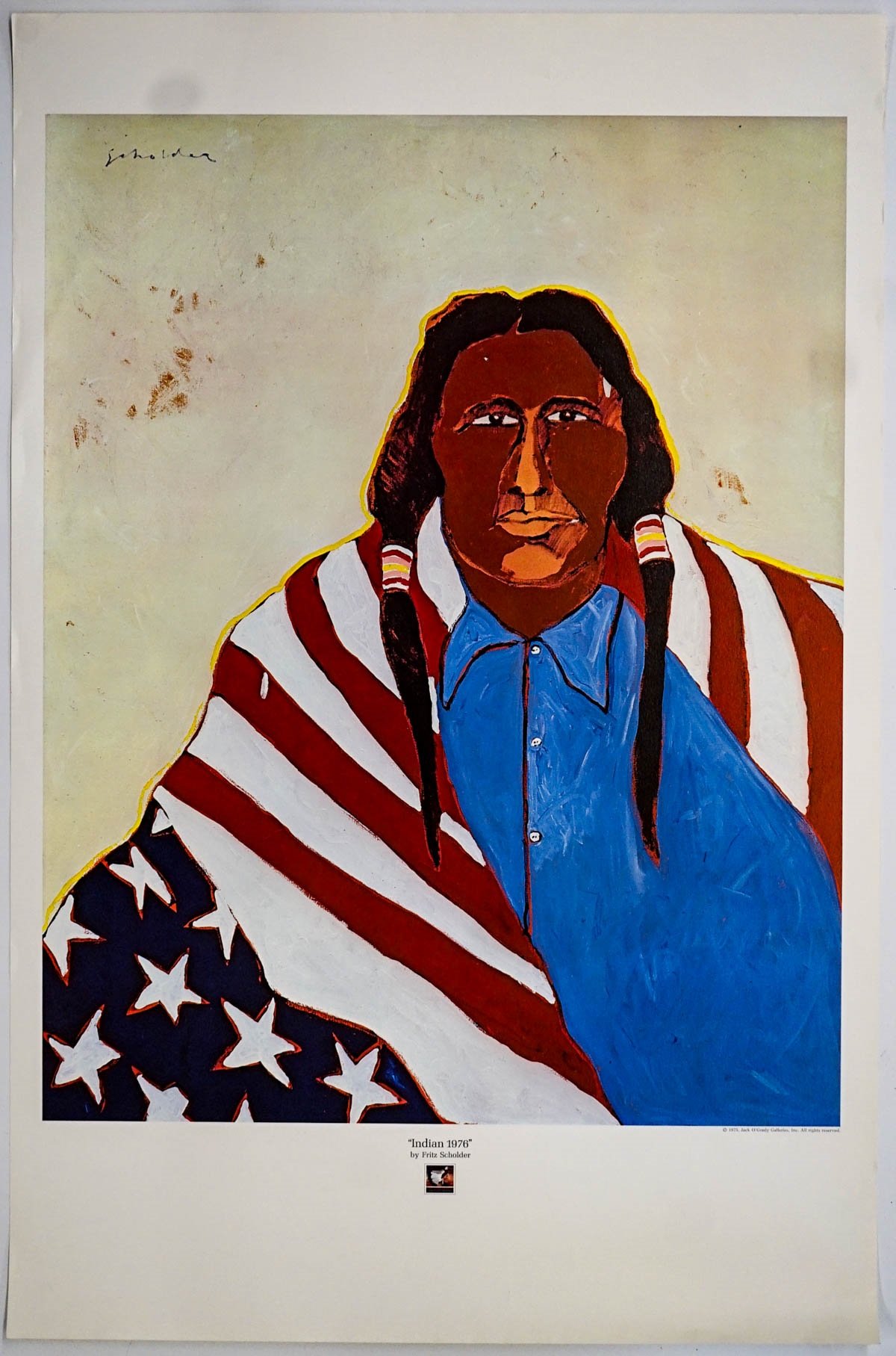Fritz Scholder | American Portrait with Santa Fe Headdress (1975 ...