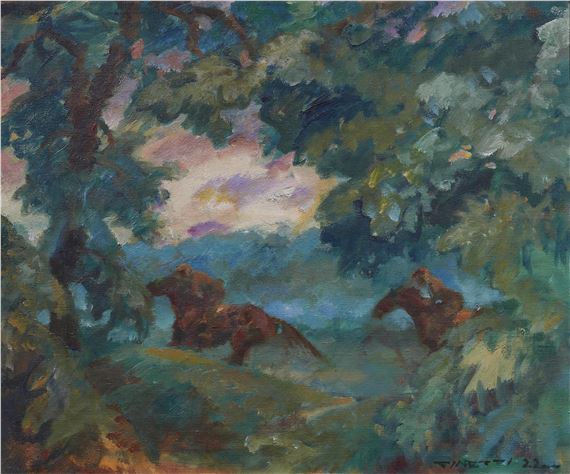 Gino Ritter von Finetti | Gino von Finetti Pferderennszene (1922 ...