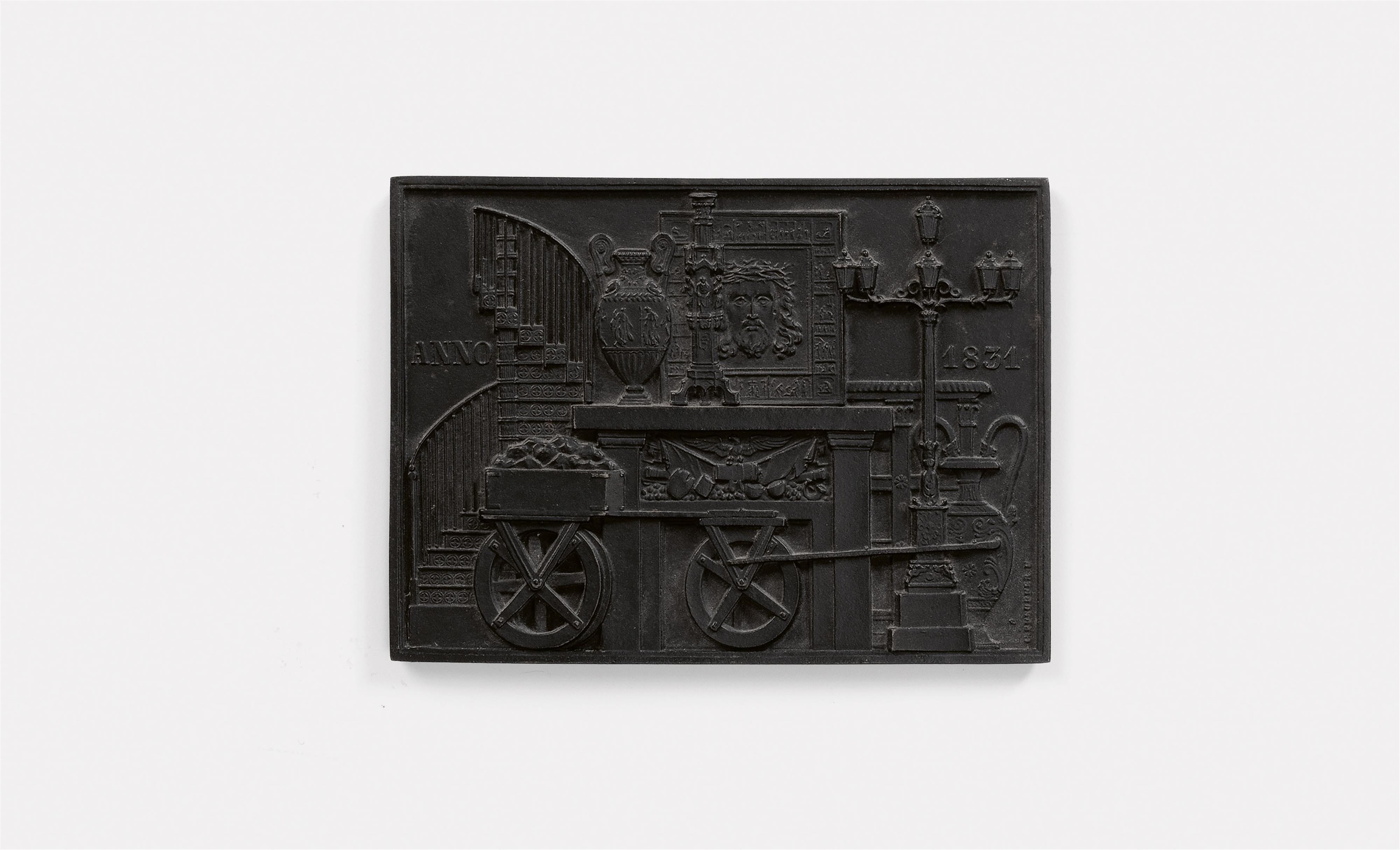 Christoph Carl Pfeuffer | A cast iron New Year's plaque inscribed ANNO ...
