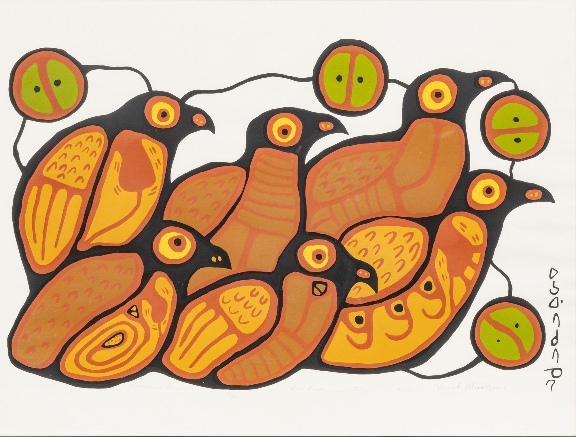 Norval Morrisseau | Two birds and Butterfly | MutualArt