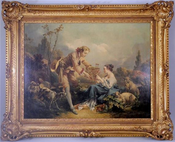 François Boucher | Shepherd and Shepherdess Reposing (1761) | MutualArt