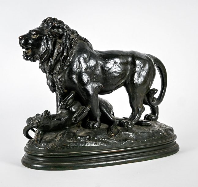 Antoine-Louis Barye | After Antoine-Louis BARYE Lion overcoming an ...