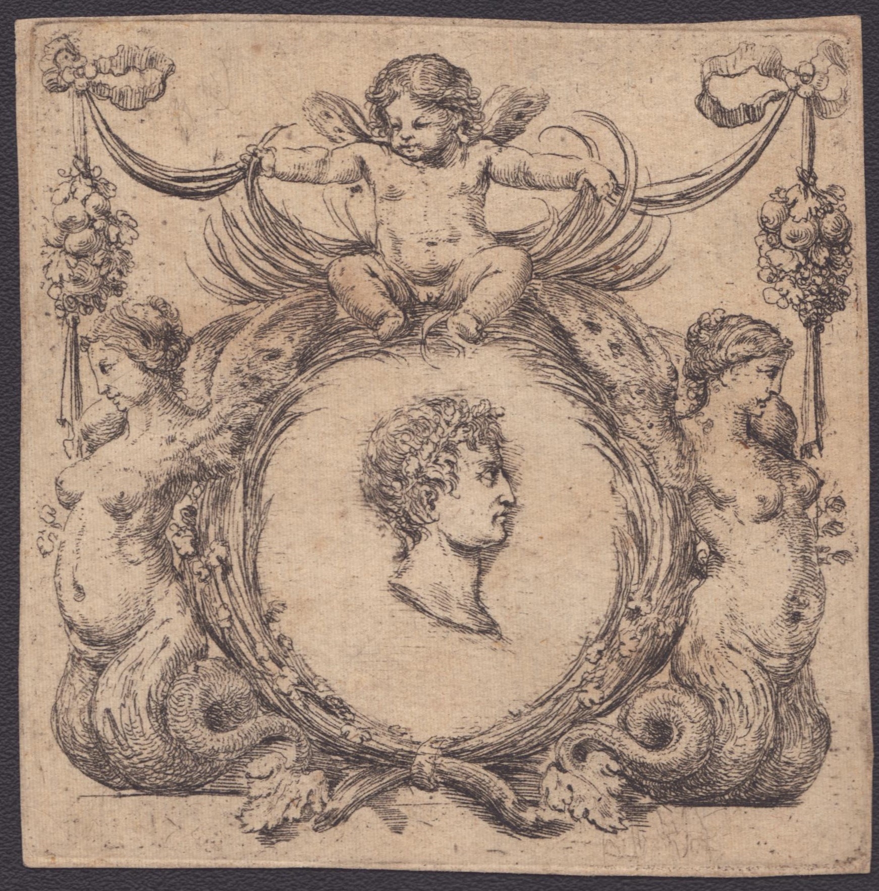 Mauro Antonio Tesi | Head of a Roman emperor in cartouche | MutualArt