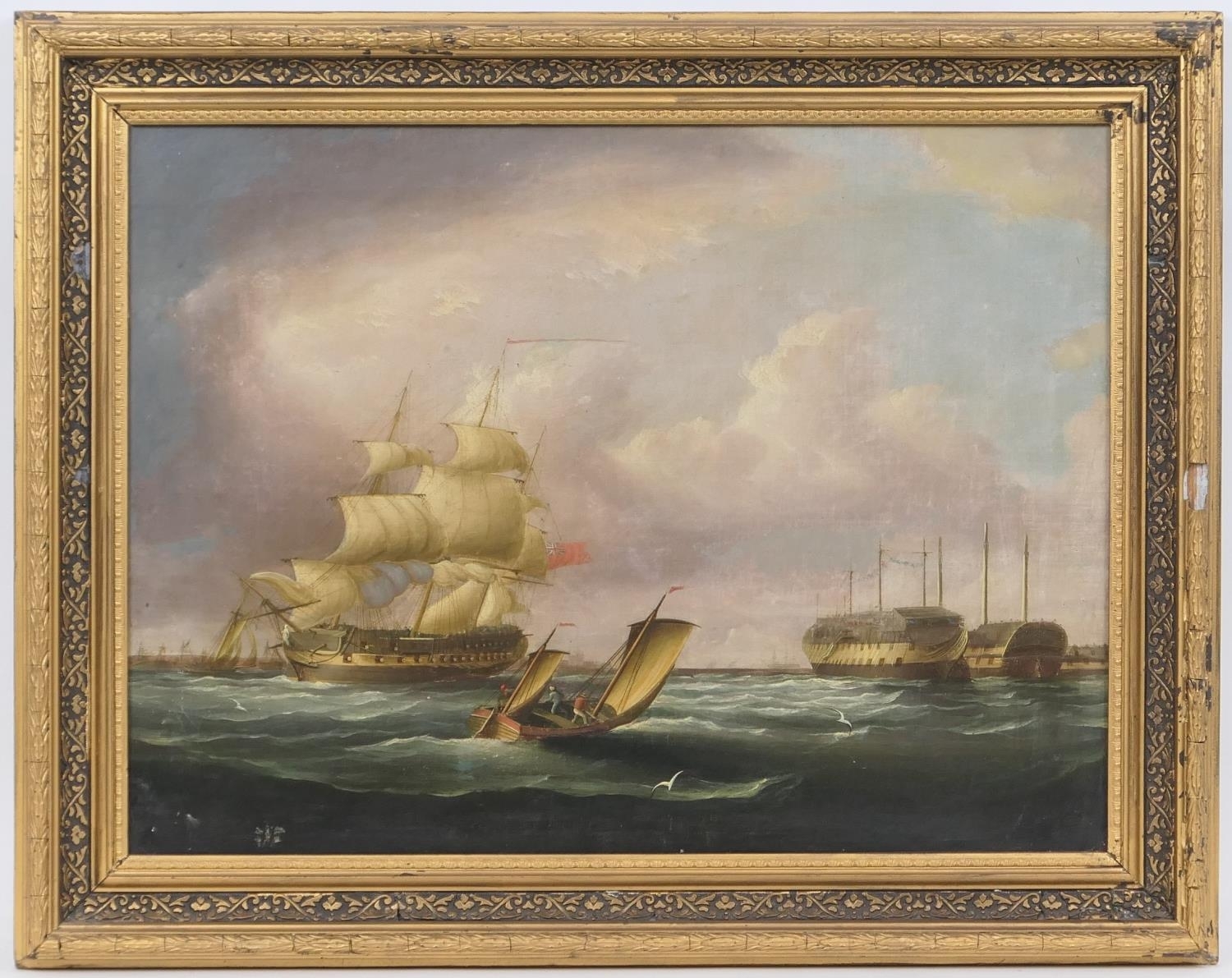 Francis Swaine | Man of War entering a harbour | MutualArt