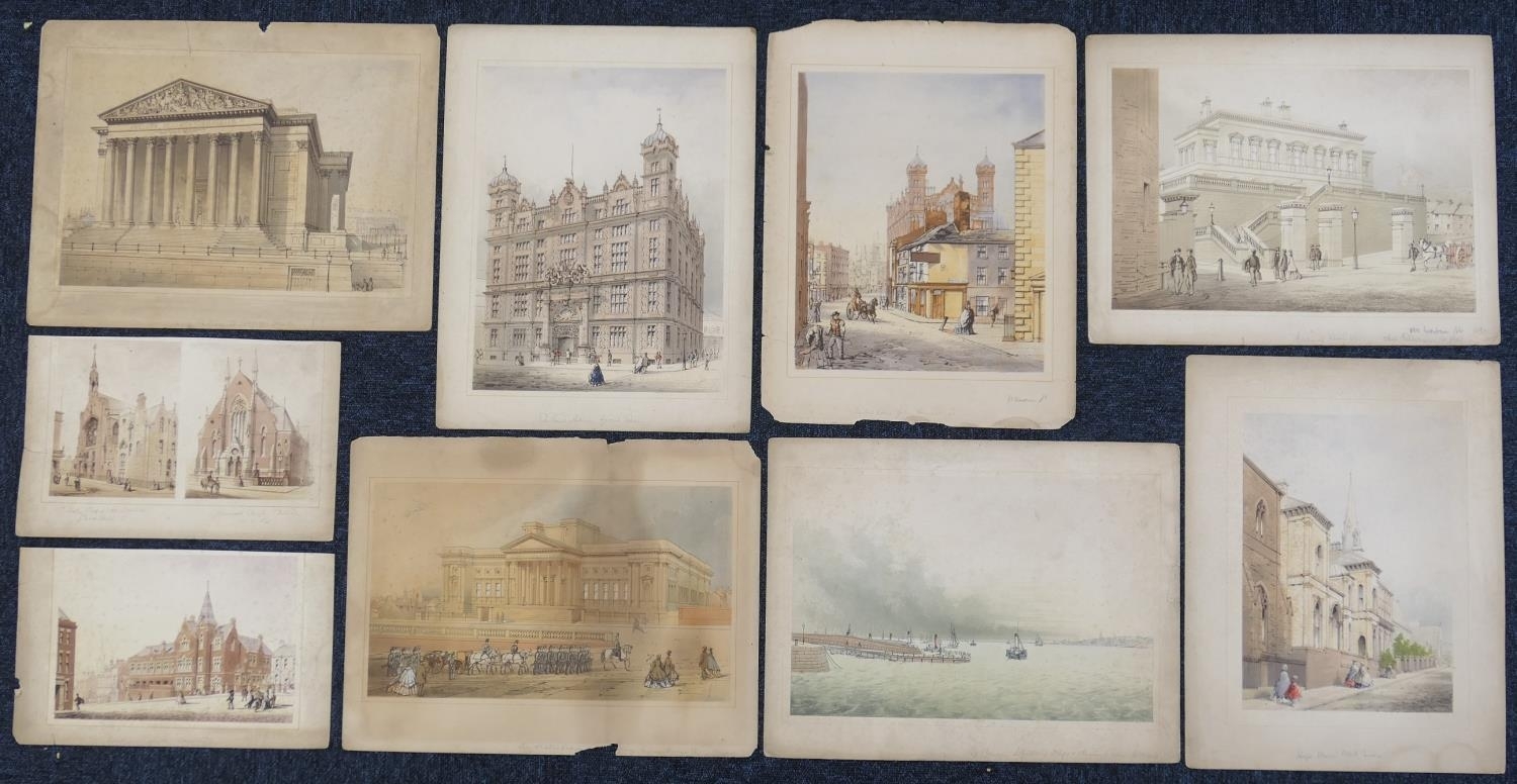 William Gawin Herdman | Ten framed lithographic engravings of Liverpool ...