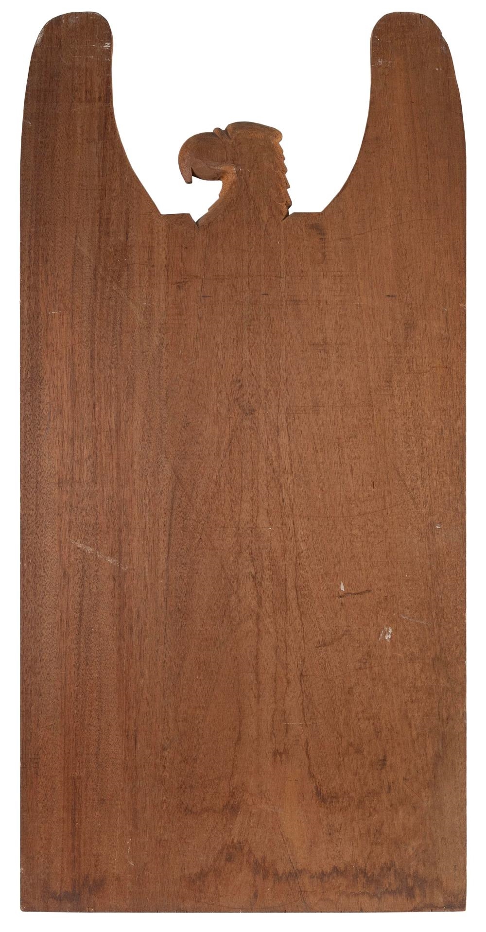 Paul White | Carved mahogany eagle with a Liberty shield at its breast ...