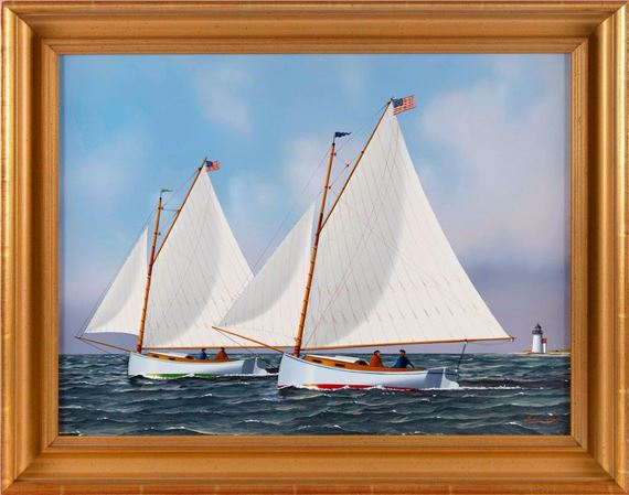 Jerome Howes | Two catboats racing (1955) | MutualArt