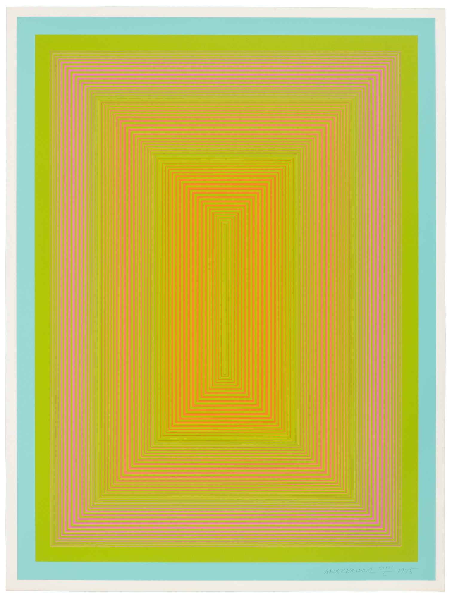 Richard Joseph Anuszkiewicz | New Glory (1975) | MutualArt