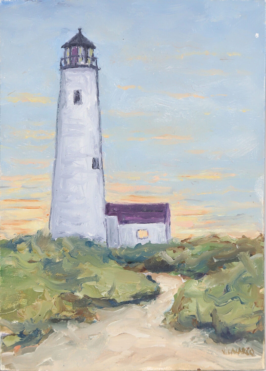 Vincent Calarco | Vincent Calarco Miniature Oil On Board “Sunset at ...