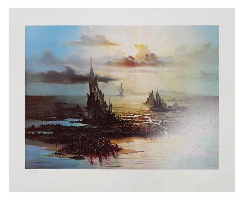 John Pitre | Signed and numbered surrealist lithograph of a work titled ...