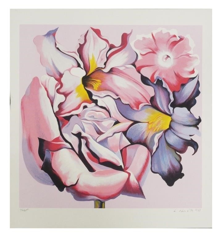 Lowell Nesbitt | Large serigraph by Lowell Nesbitt titled Rose ...