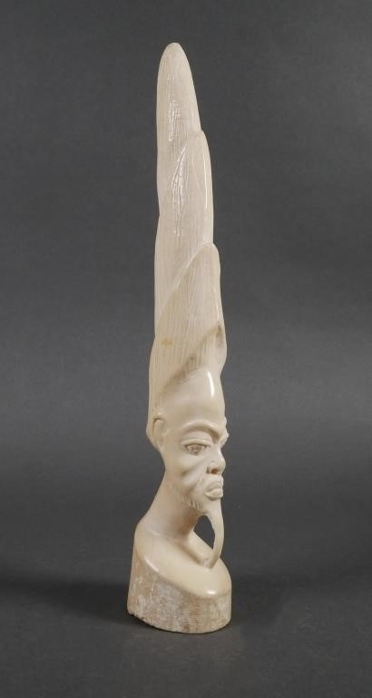 African School | CARVED AFRICAN IVORY PORTRAIT BUST | MutualArt