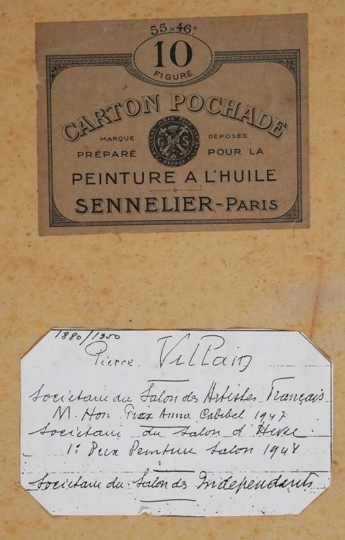 Pierre Villain | PIERRE VILLAIN, OIL PAINTING ON BOARD | MutualArt