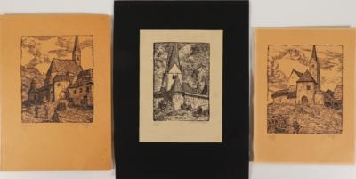 Switbert Lobisser | Drei lose Holzschnitte: a) Hoch Feistritz,b ...