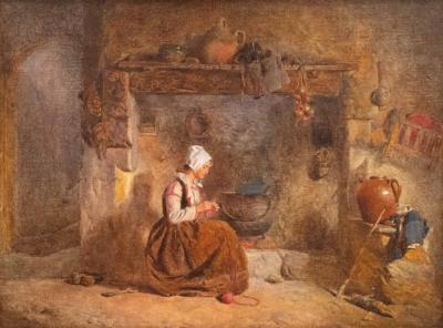 Alfred Provis | Interior scene of a young maiden reading | MutualArt