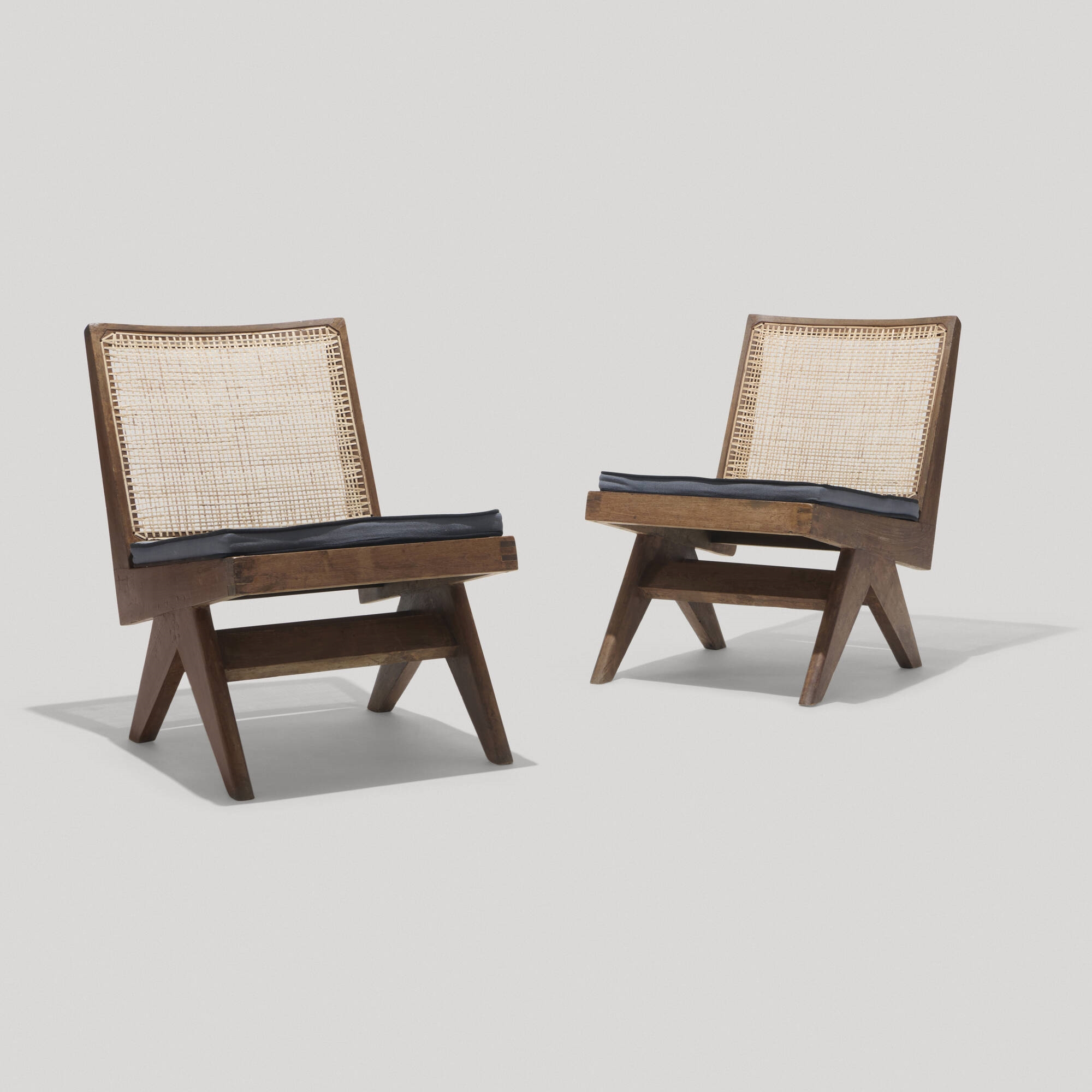 Pierre Jeanneret | Armless easy chairs from Chandigarh, pair (Circa ...