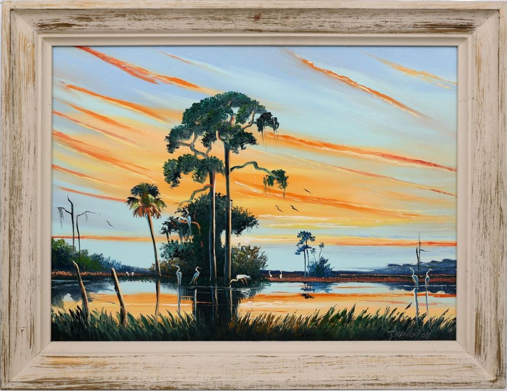 Tracy Newton | TRACY NEWTON FLORIDA ARTIST FIRE SKY SUNSET | MutualArt
