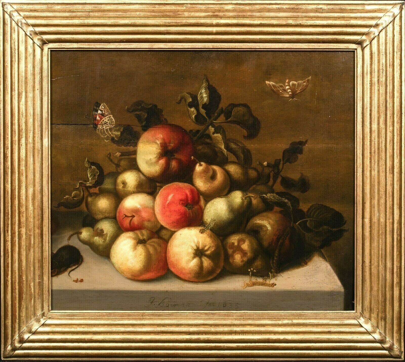 Ancient School, 17th Century | STILL LIFE OF FRUIT AND INSECTS OIL ...