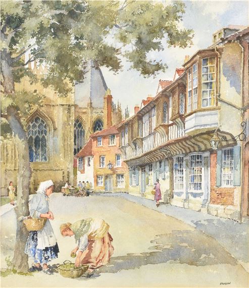 Eugene Richard Sturgeon | Town scene with figures | MutualArt