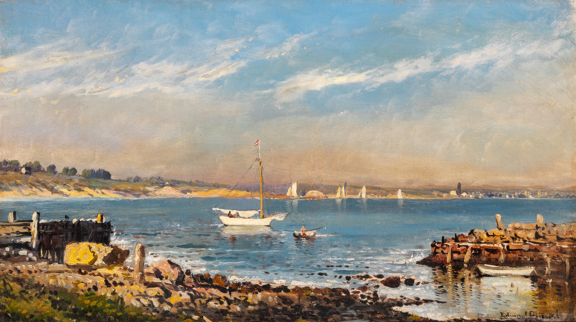 Edmund Darch Lewis | Glimpse of the Village seen on the Saco River ...