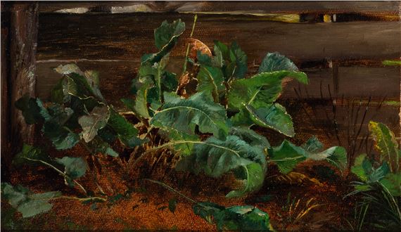 Edward L. Custer | Behind the Plants beside a Fence | MutualArt