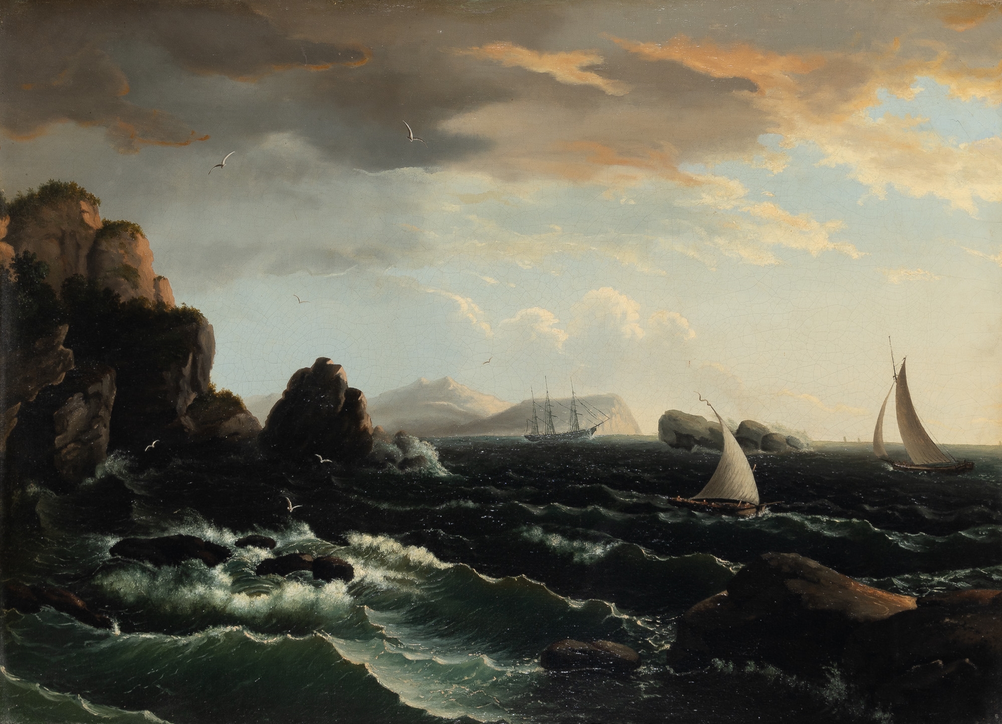 Thomas Birch | Ships in Choppy Seas | MutualArt