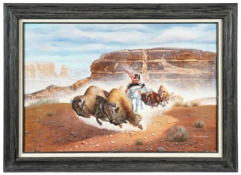 Gerald Bogard | Western American Indian Hunt Scene, Gerald Bogard ...