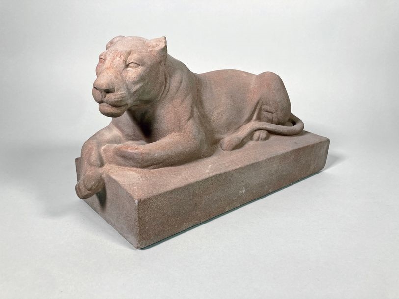 Georges Hilbert | Reclining Lioness,... - Lot (Circa 1935) | MutualArt