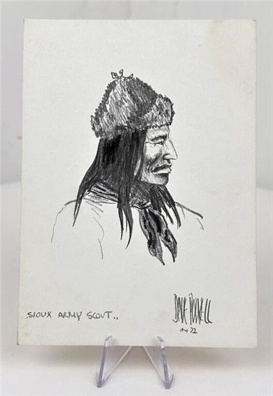 Dave Powell | Dave Powell Native American Pencil Sketch | MutualArt