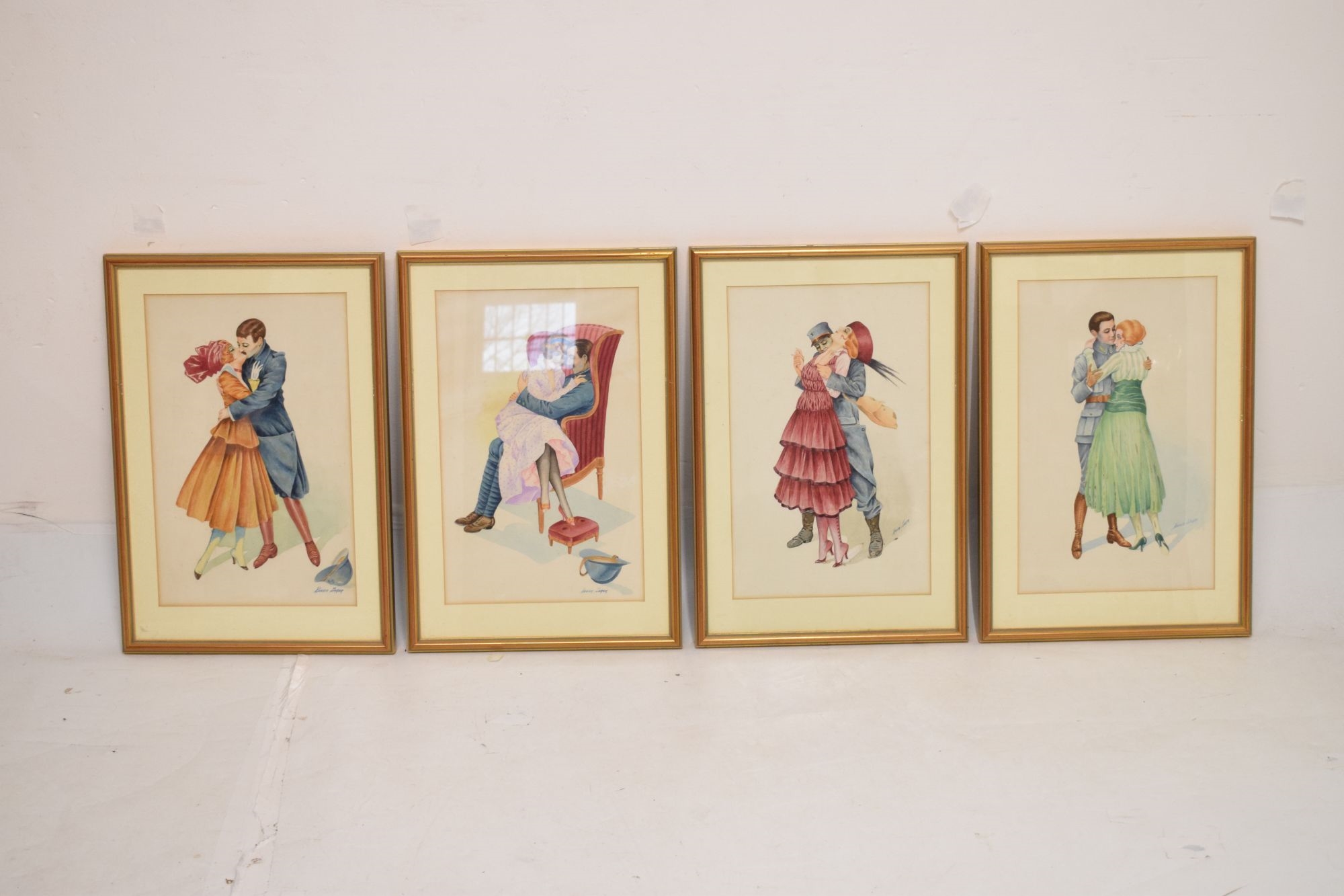 Xavier Sager | Set of four watercolours and postcards | MutualArt