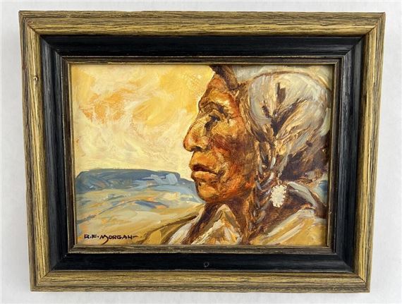 Robert F. Morgan | Robert F Morgan Oil Painting Chief Crow Sioux (Circa ...